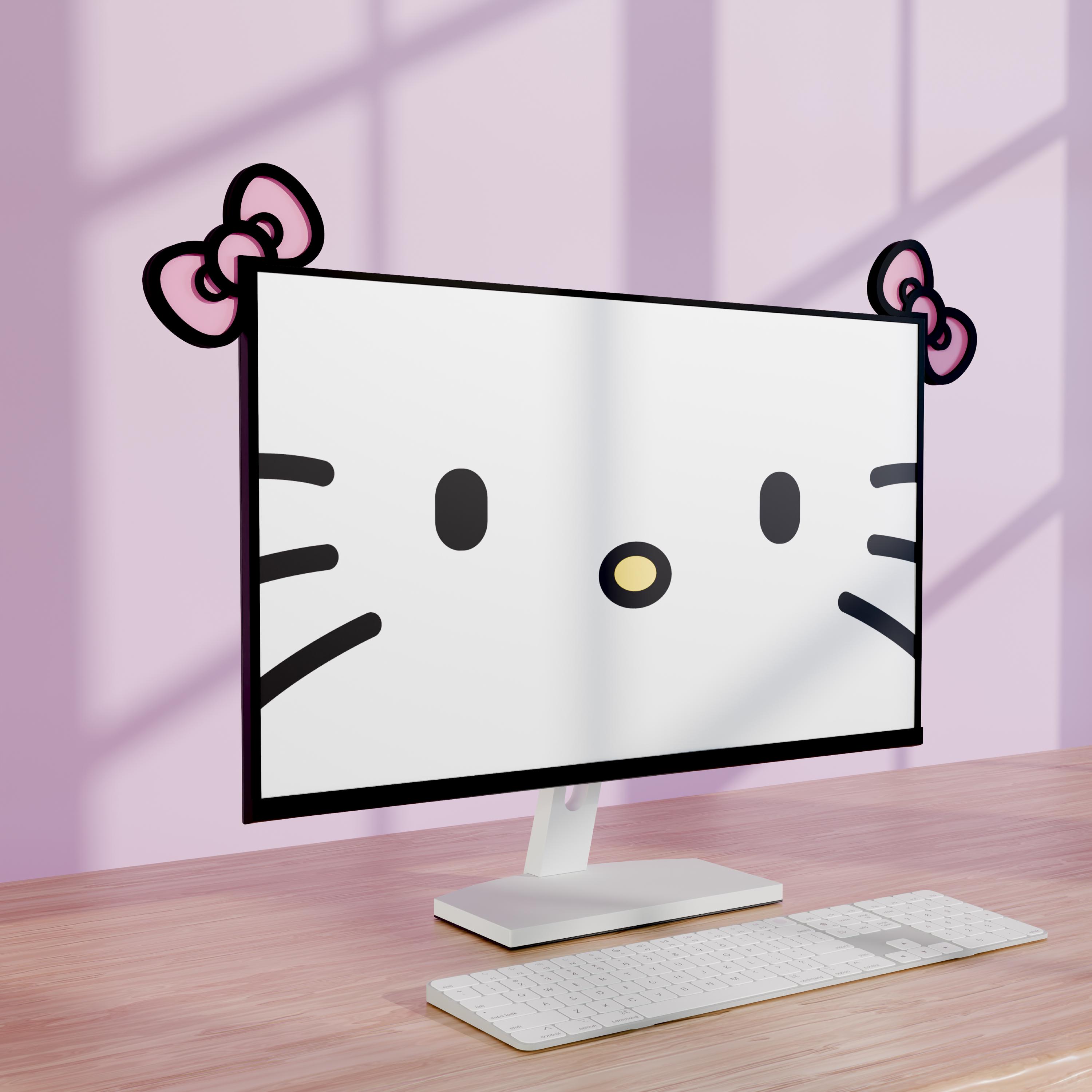Kawaii Monitor Bows (pair) – Coquette Bows, Pink Gaming Décor, Pastel ...