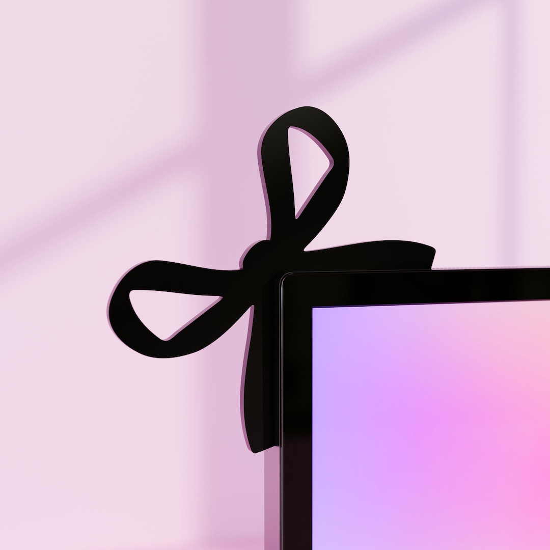 Kawaii Monitor Bows – Coquette Décor, Cute Desk Setup, Pink Gaming ...