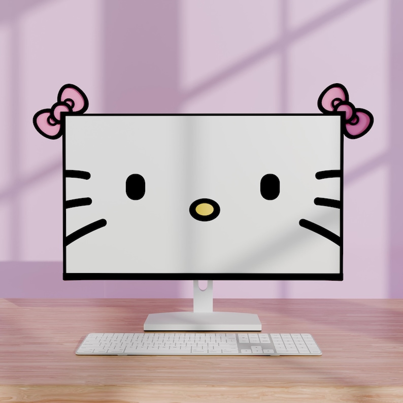 Kawaii Monitor Bows (pair) – Coquette Bows, Pink Gaming Décor, Pastel ...