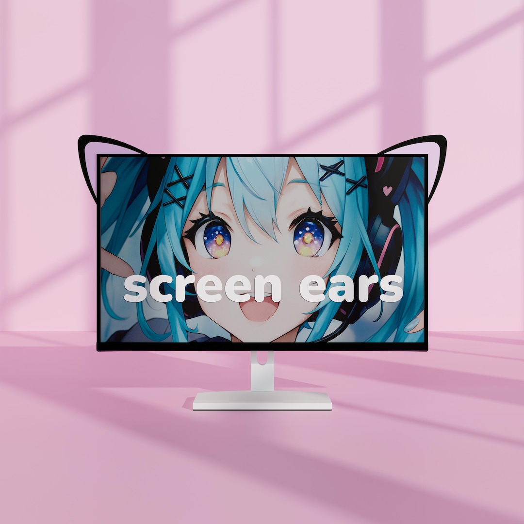 Screen Ears - Cat Ears for Monitors, Cute PC Accessories, Kawaii Desk ...