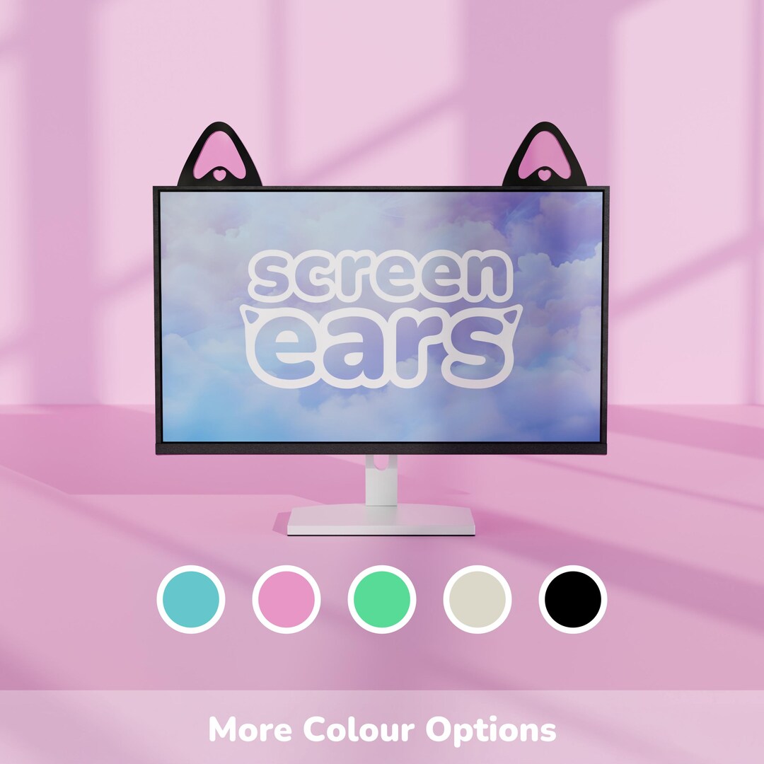 Screen Ears, Cat Ears for Monitors, Kawaii Cat Ears, Cute PC Gaming ...