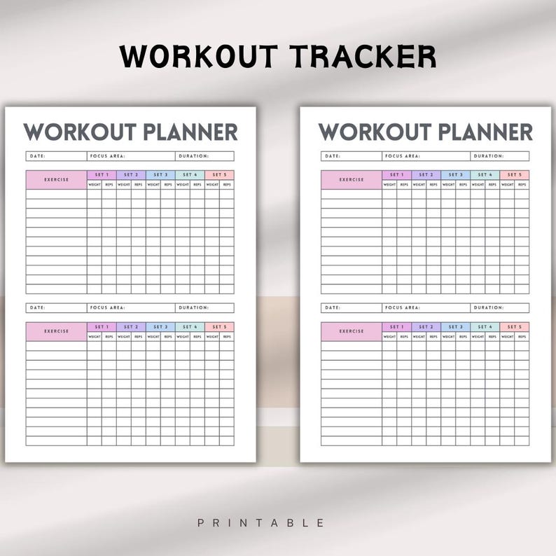 Workout Tracker, Fitness Planner Journal, Exercise Log Book, Workout ...