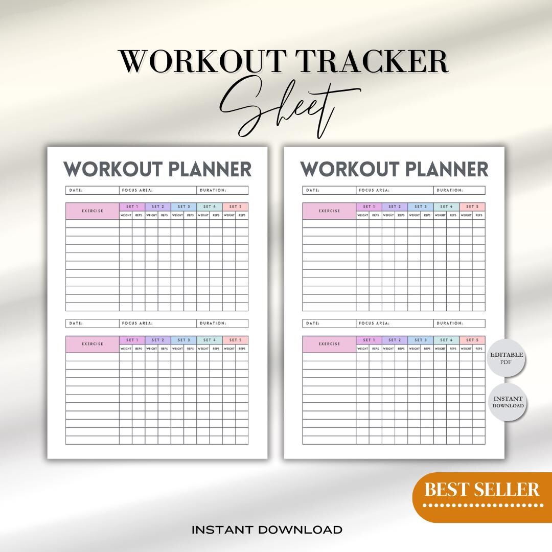 Workout Tracker, Fitness Planner Journal, Exercise Log Book, Workout ...