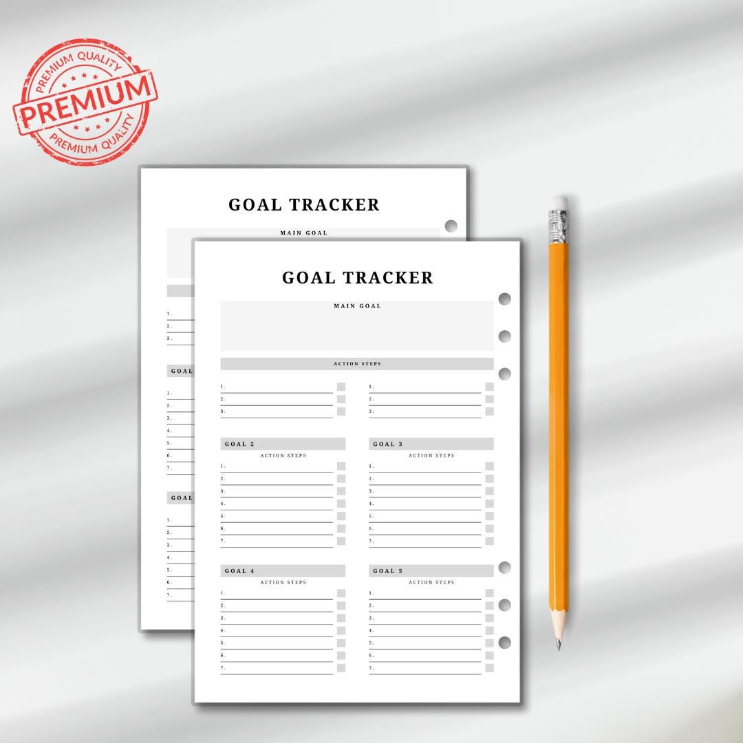 Goal Tracker Journal, Habit Tracking Planner, Progress Chart Notebook ...