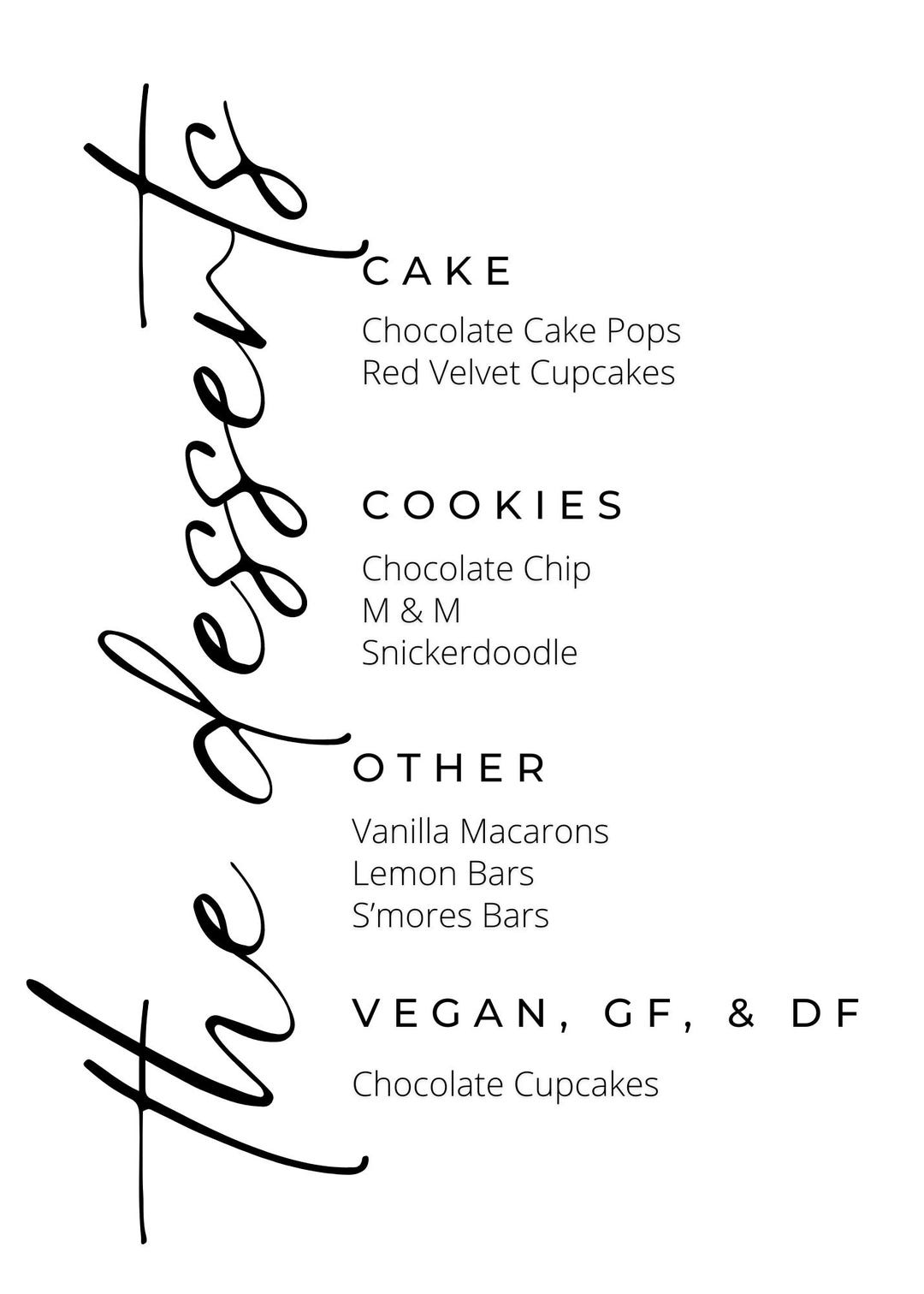 Minimalist Wedding Dessert Menu Sign Customizable Template Digital ...