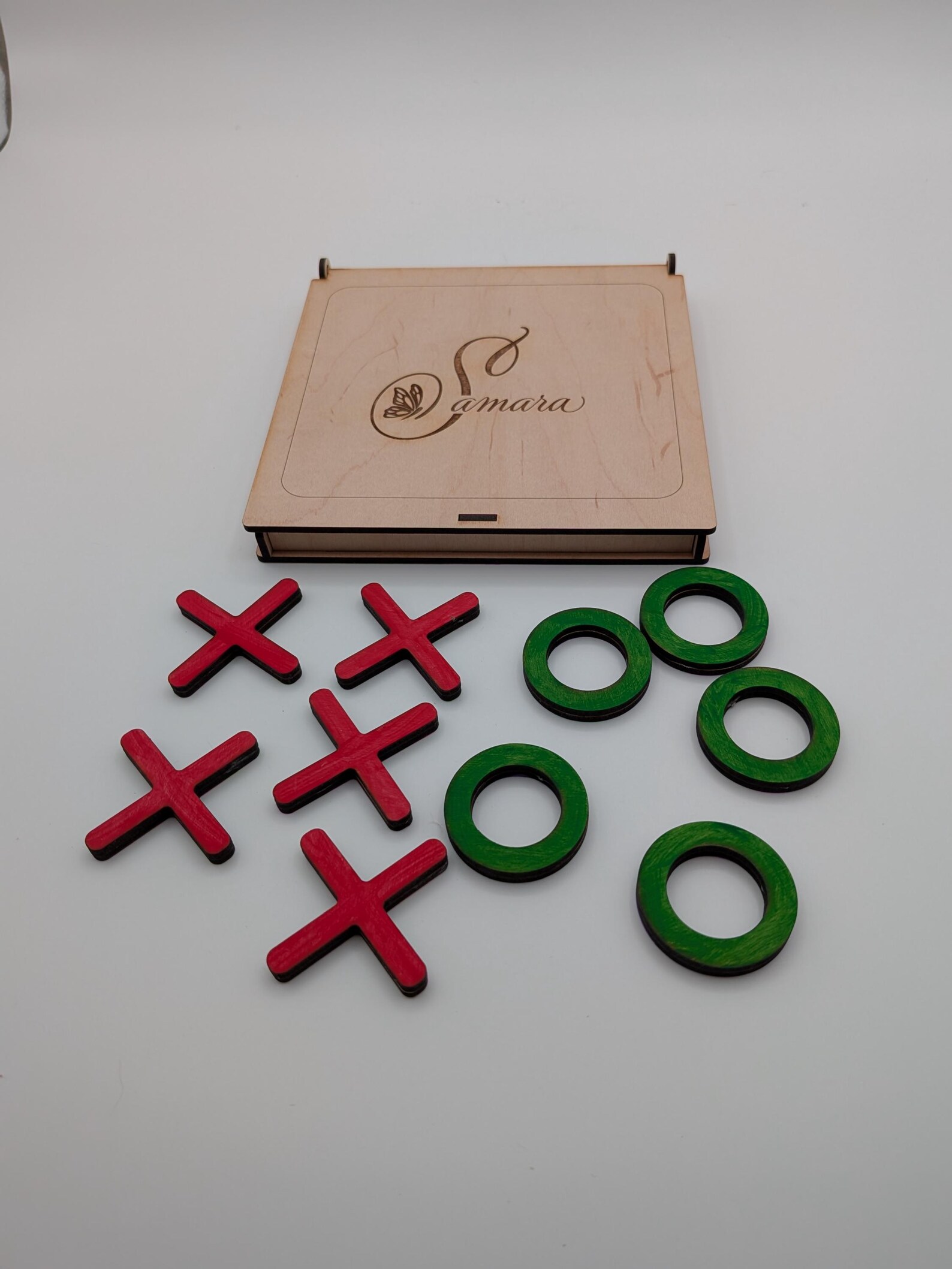 Wooden Box With Tic Tac Toe Game - Etsy