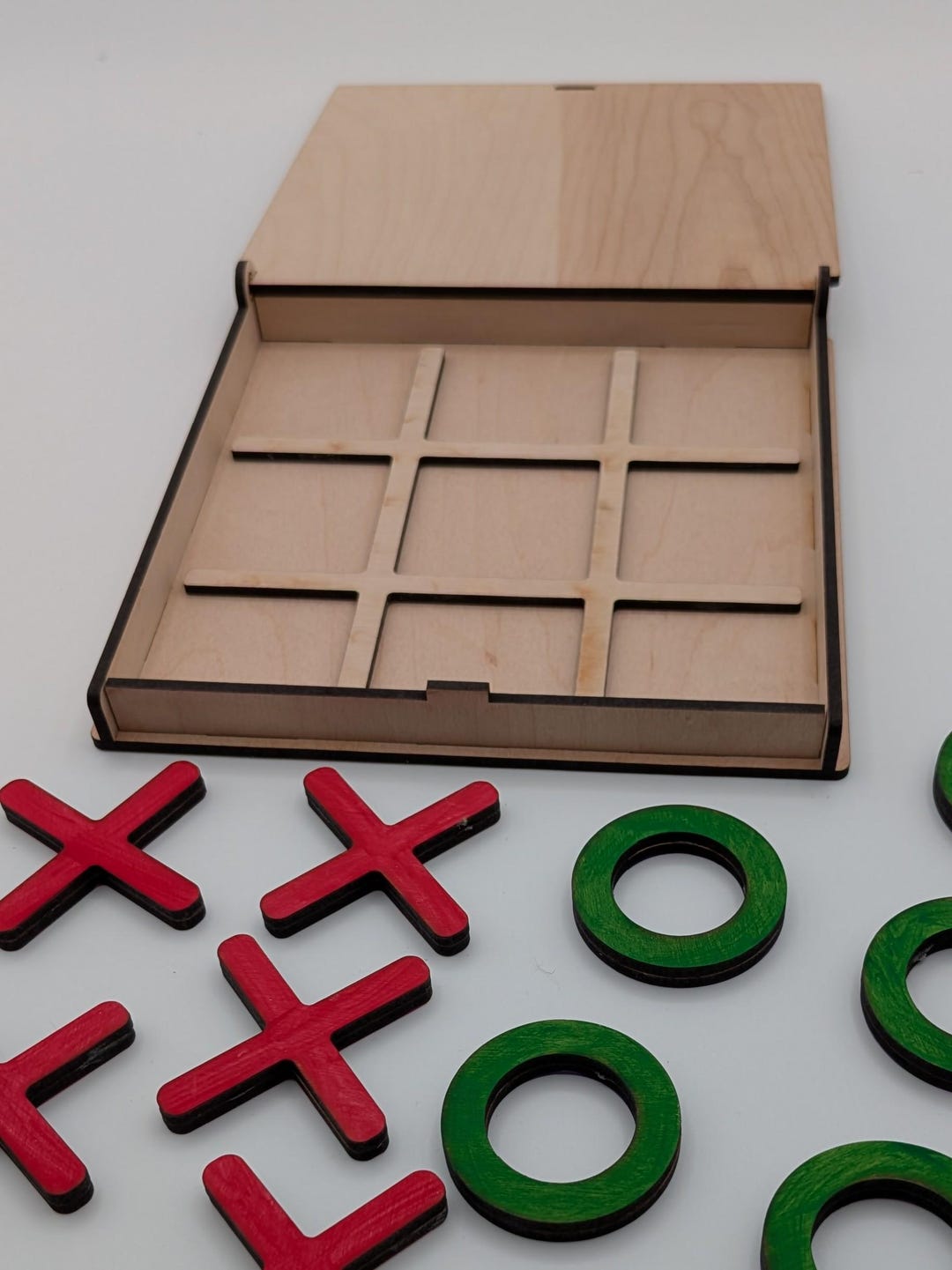 Wooden Box With Tic Tac Toe Game - Etsy