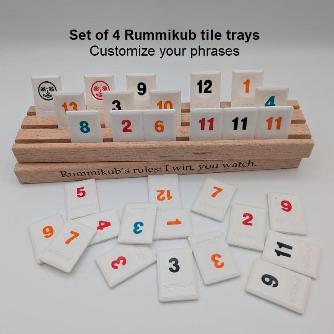 Smack Talking Rummikub Tile Trays. Set of 4 Handmade From Hardwood ...