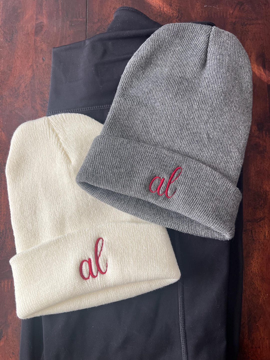 Embroidered Beanie AL Alabama Hat Cute Charming Skull Cap Girly Gift ...