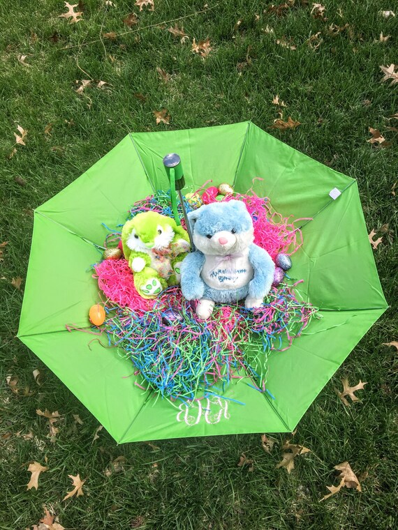 Monogrammed Embroidered Umbrellas Easter Basket Gifts | Etsy