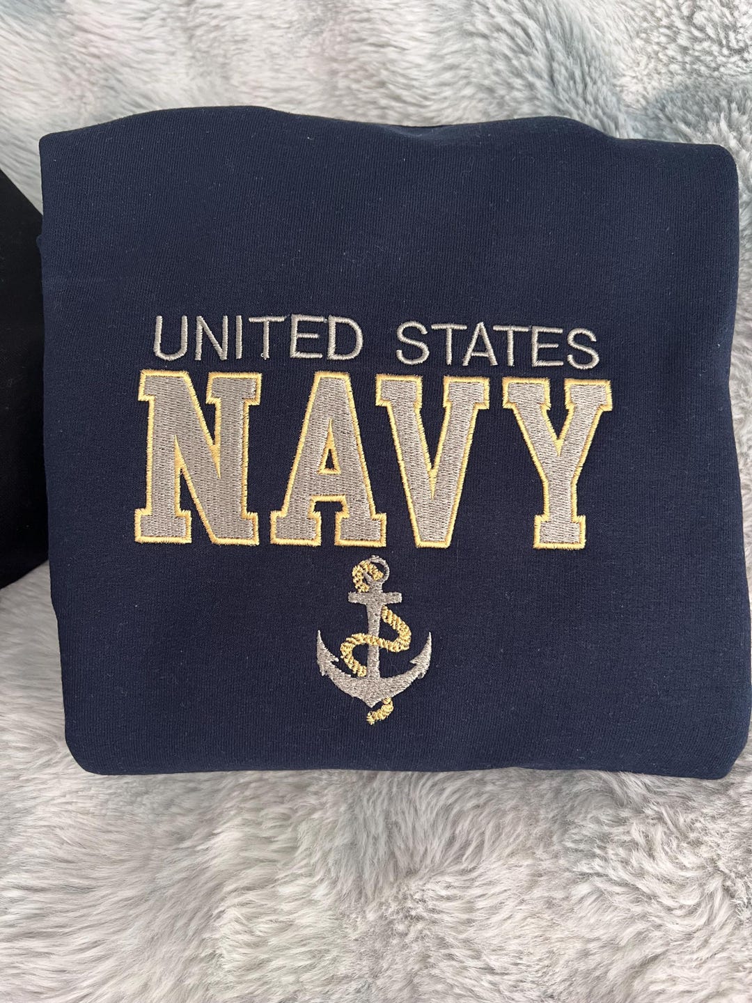 Embroidered US Navy Sweatshirt With Anchor – Military Pride Pullover ...