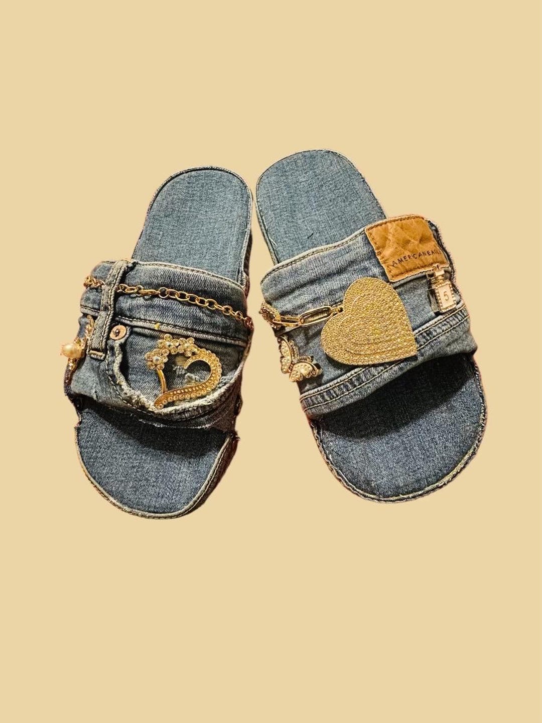 BLING Charmed Jean Slides - Etsy