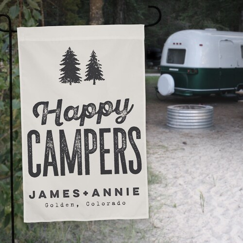 Happy Campers Personalized Camping Flag New Home Gift | Etsy