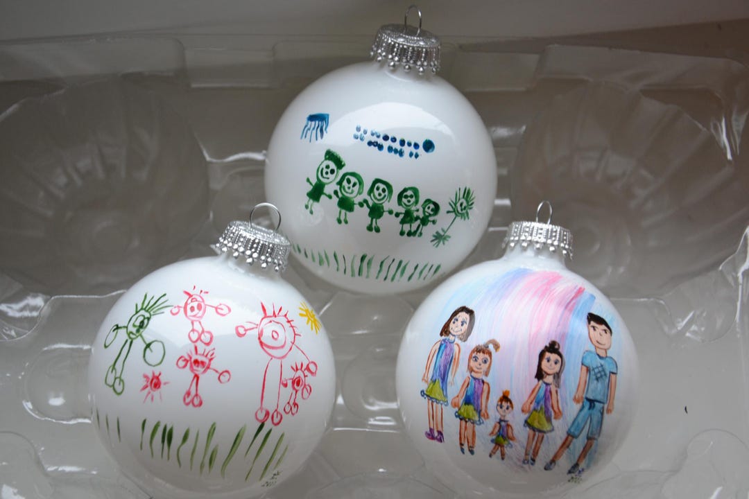 Handmade Child Art Christmas Ornament, Custom Family Portrait - Etsy