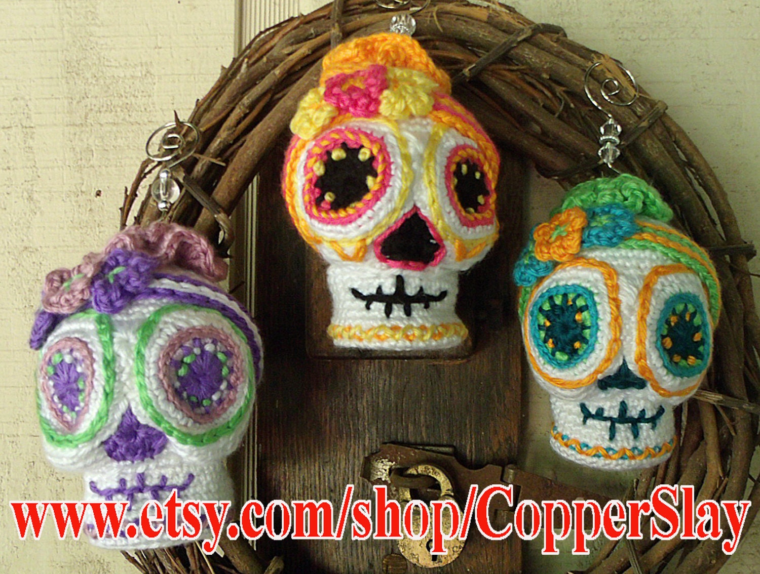 Sugar Skull Crochet Pattern Amigurumi Day of the Dead Halloween Crochet ...