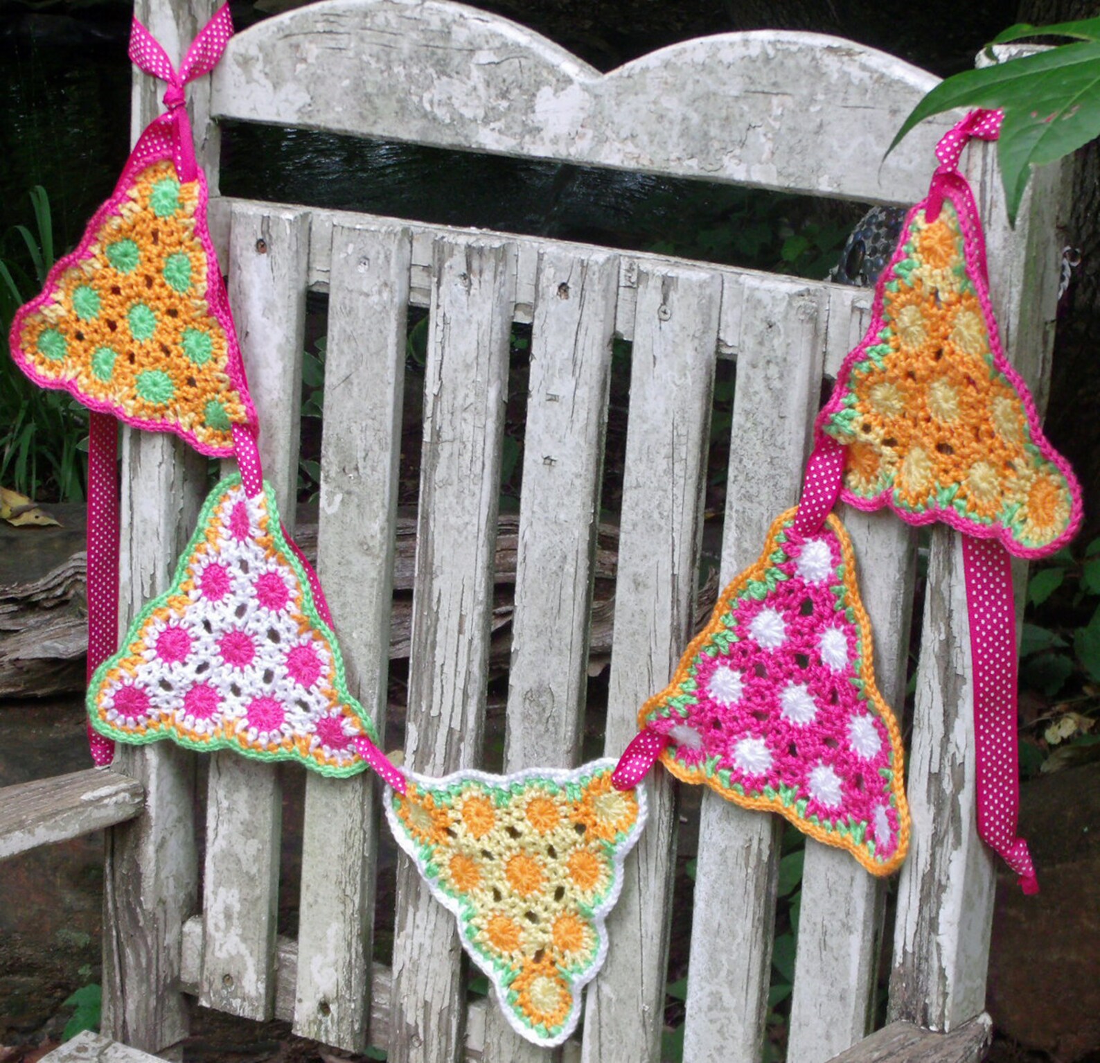 Crochet Garland Pattern Tutorial Crochet Bunting Banner Yo-yos Crochet ...