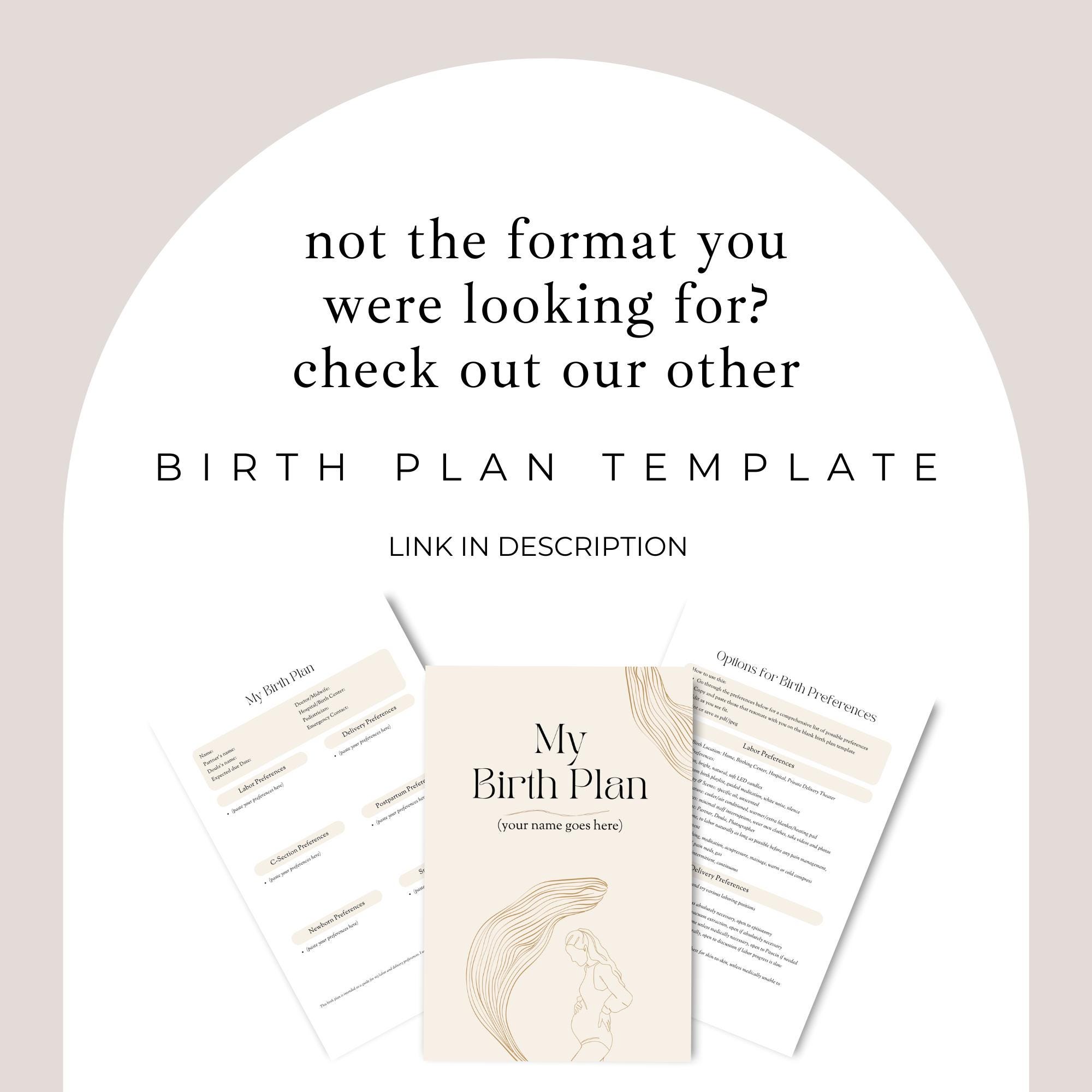 Editable Labor Preferences Guide, Vol2, Gentle C-section Birth Plan ...
