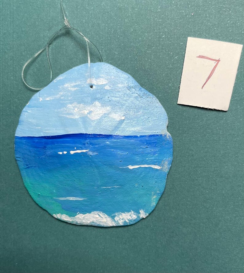 Sand Dollar With Painted Beach or Ocean Scene . Gift for the Ocean ...