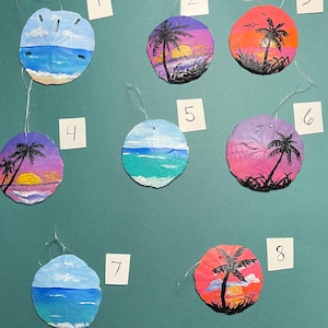 Sand Dollar With Painted Beach or Ocean Scene . Gift for the Ocean ...