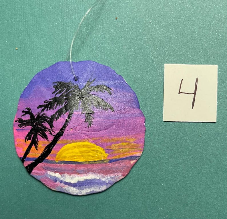 Sand Dollar With Painted Beach or Ocean Scene . Gift for the Ocean ...