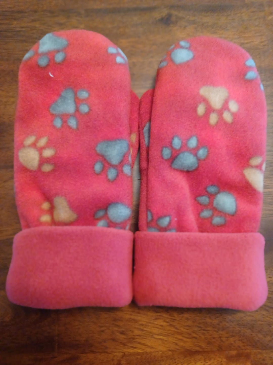 Handmade Dog / Pawprint Themed Double Layer Fleece Mittens - Etsy