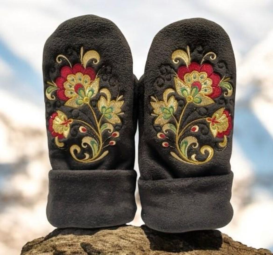 Embroidered Mittens With Beautiful Russian Floral Design - Etsy