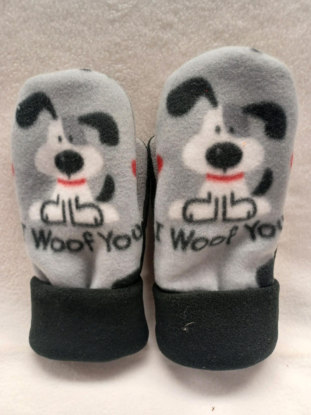 Handmade Dog / Pawprint Themed Double Layer Fleece Mittens - Etsy