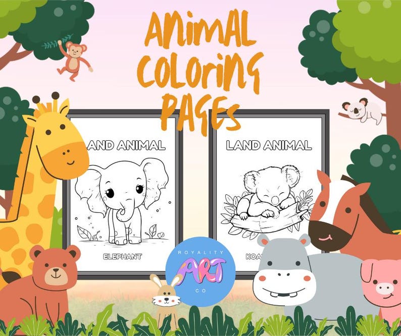 Cute Baby Land Animal Coloring Pages | Animal Puzzle | Print and Go ...