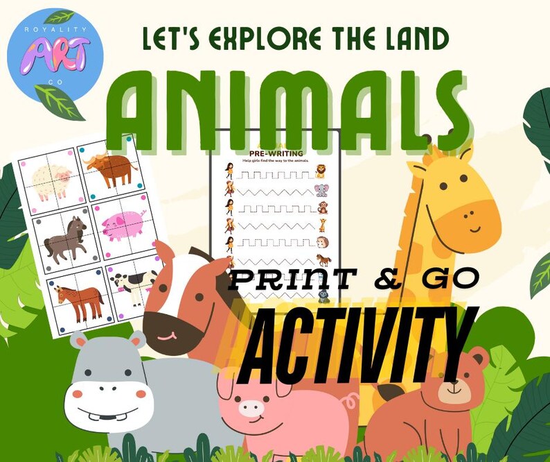 Cute Baby Land Animal Coloring Pages | Animal Puzzle | Print and Go ...