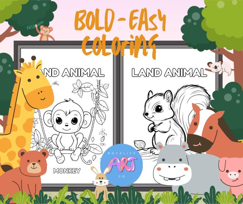 Cute Baby Land Animal Coloring Pages | Animal Puzzle | Print and Go ...