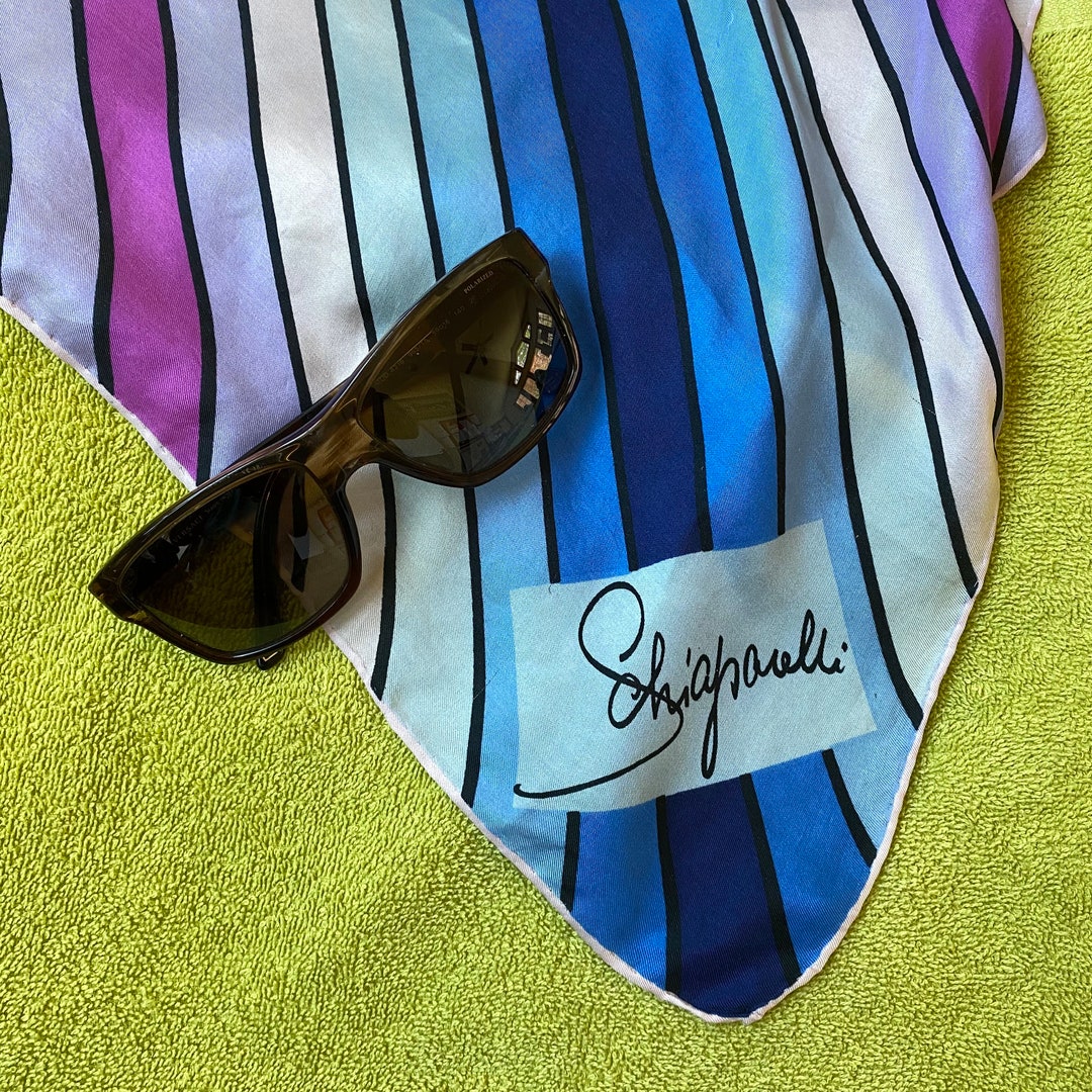 1960s Elsa Schiaparelli Silk Scarf Palm Royale Era Summer Chic / 60s ...