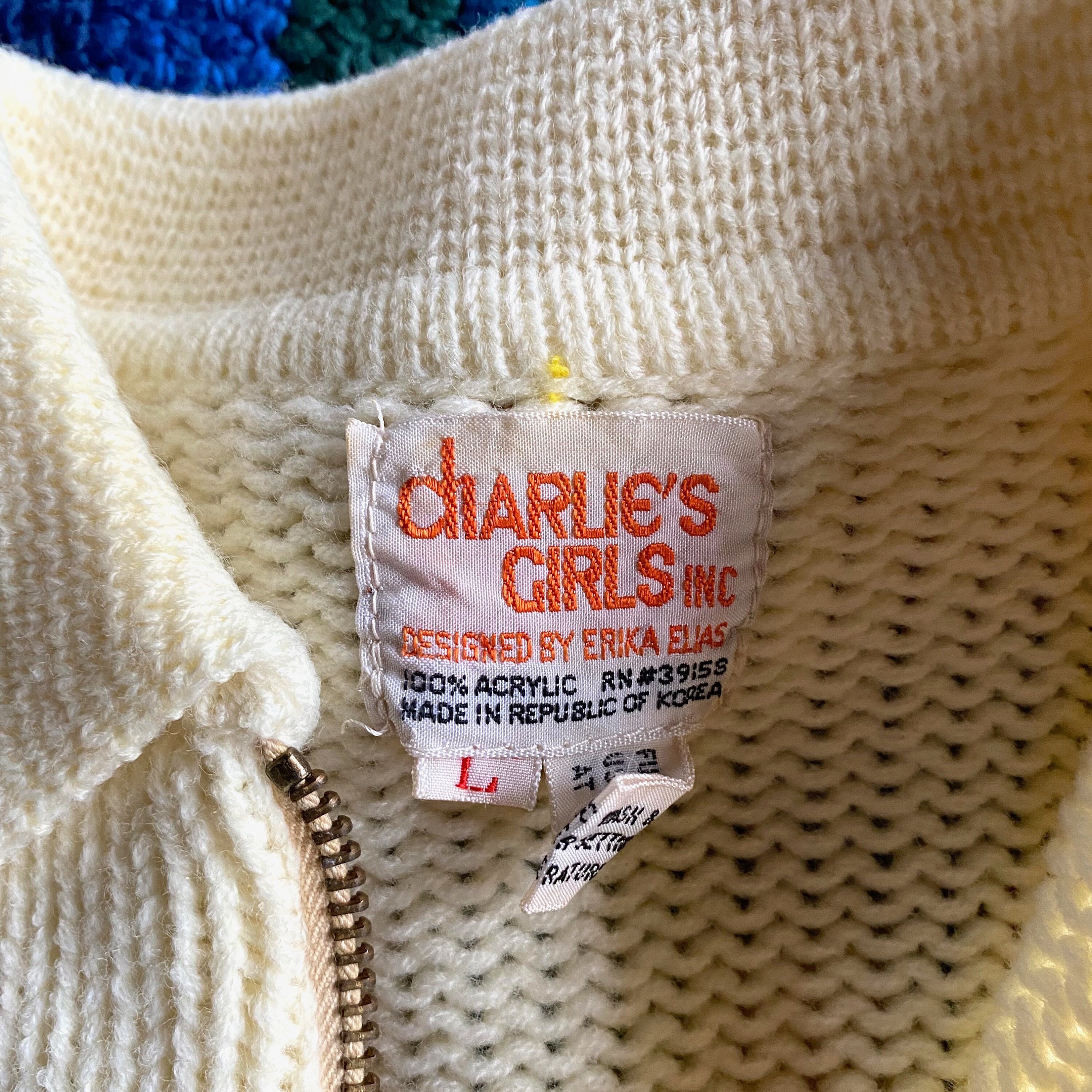 70s Charlies Girls by Erika Elias Colorful Knit Cardigan 1970s Junior ...