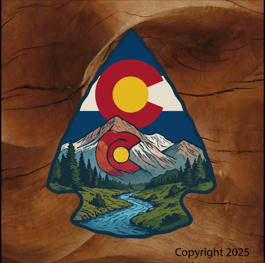 Colorado Flag Arrowhead Sticker, Decals Made in Woodland Park Co - Etsy