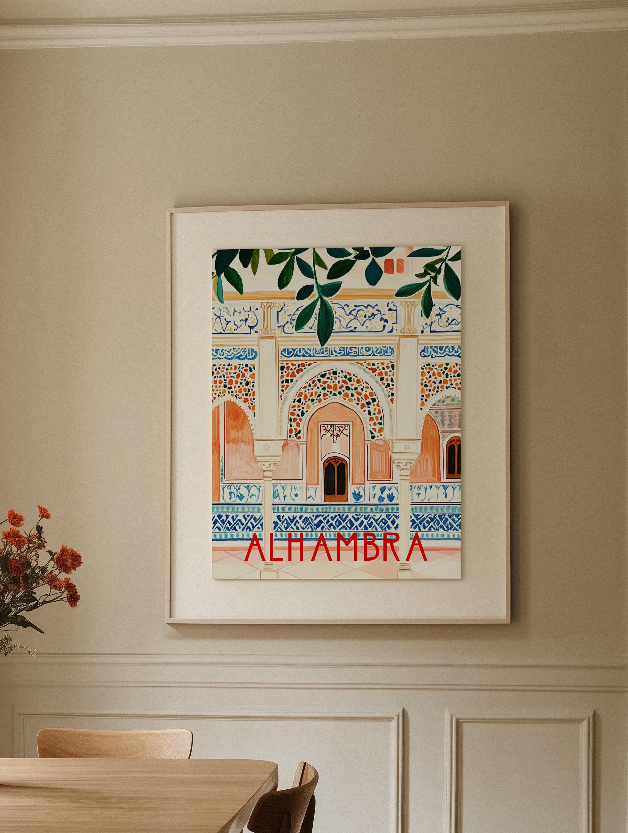 Alhambra De Granada Art Print – Vintage Travel Poster Spain Art Print ...