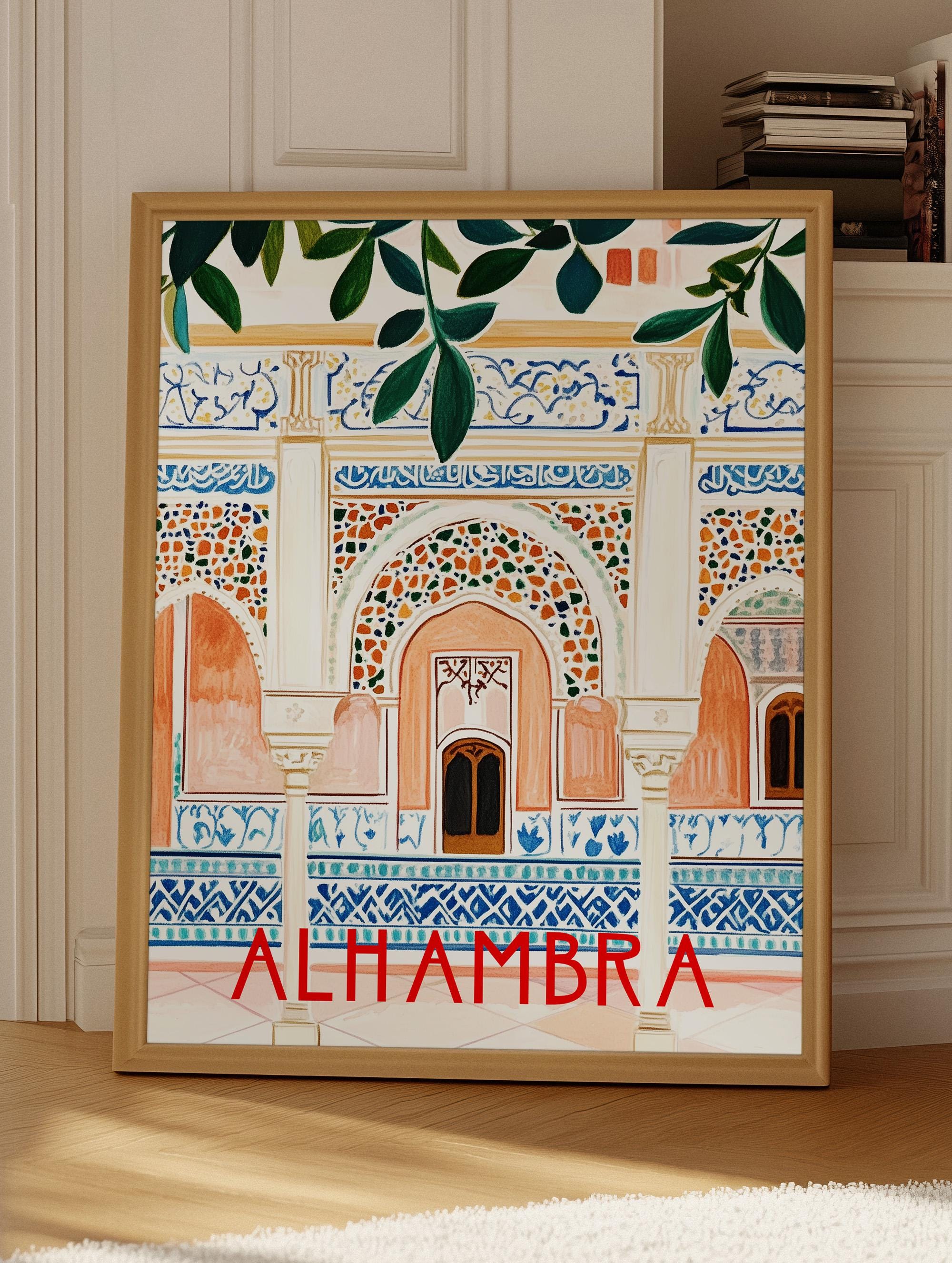 Alhambra De Granada Art Print – Vintage Travel Poster Spain Art Print ...