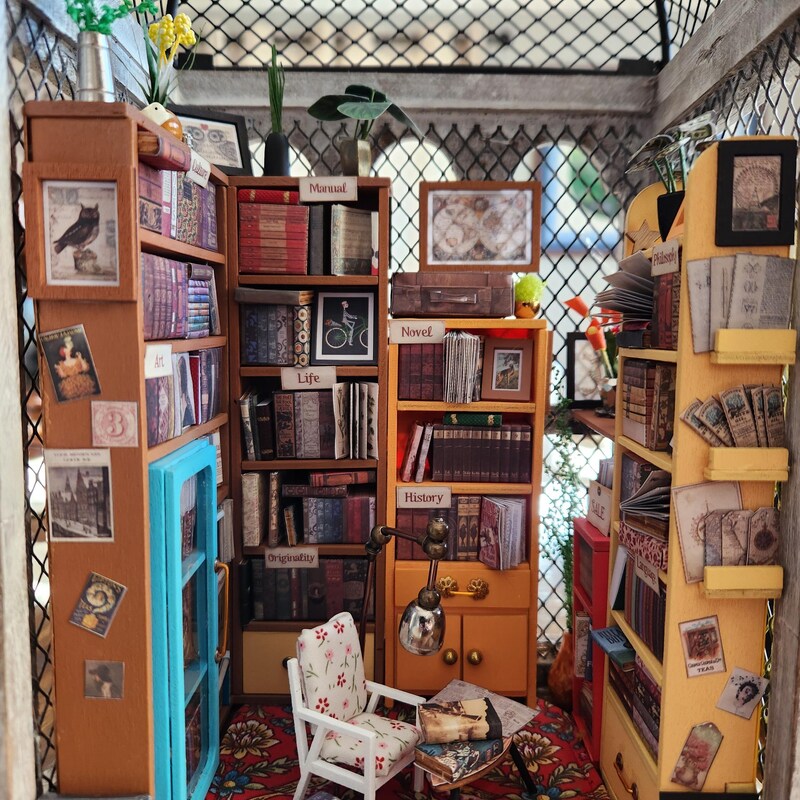 Miniature Library - Etsy