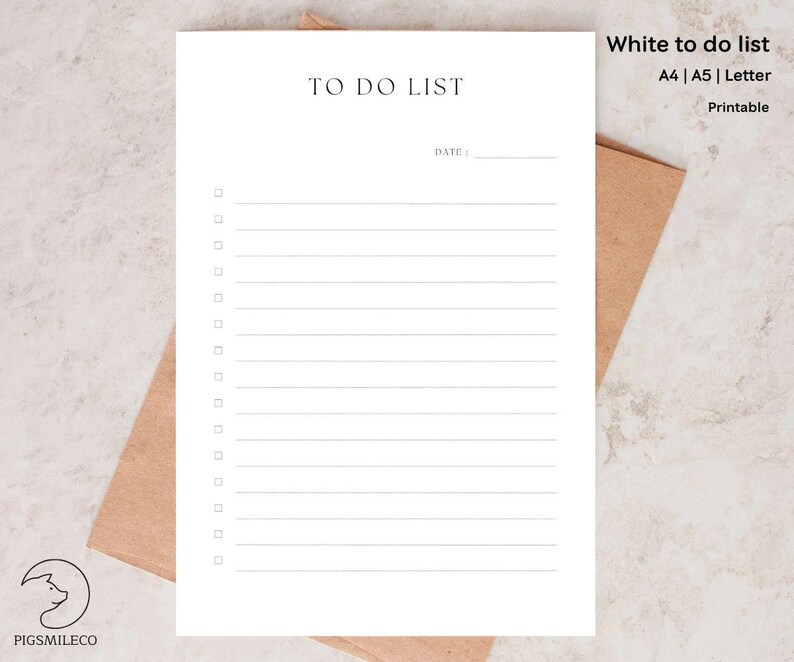 Task Checklist: Printable To-do List (a4/a5/letter) - Etsy