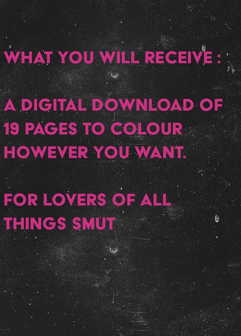 Booktok Smut Colouring Book: Spicy Adult Coloring Pages (PDF Pattern ...