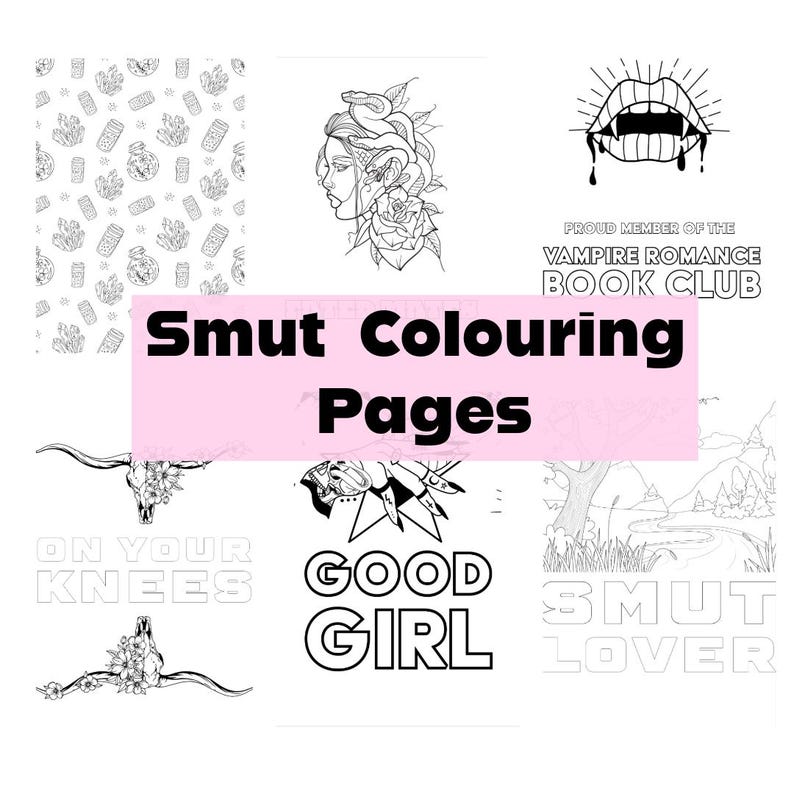 Booktok Smut Colouring Book: Spicy Adult Coloring Pages (PDF Pattern ...