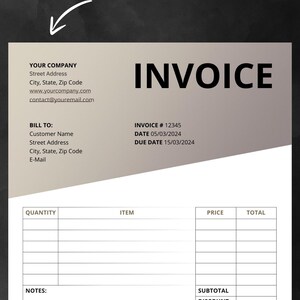 Invoice Template, Billing Template, Minimalist Invoice, Business ...
