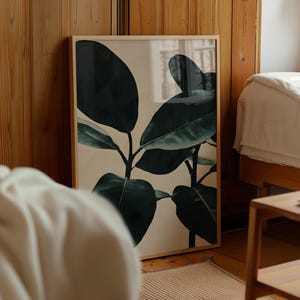 High Contrast Botanical Photography Wall Art, Green and Black Botanical ...