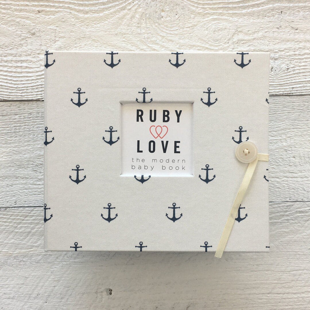 BABY BOOK | White Anchors Album - Etsy