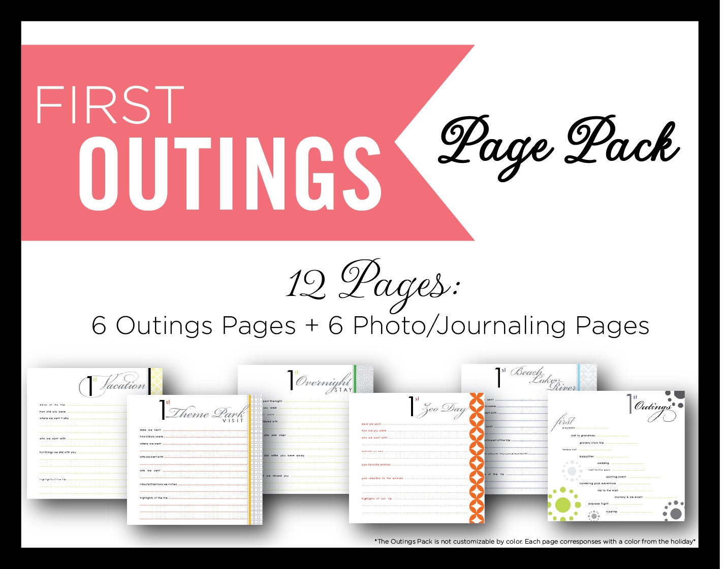 1st Outings Additional Baby Book Page Pack | Etsy