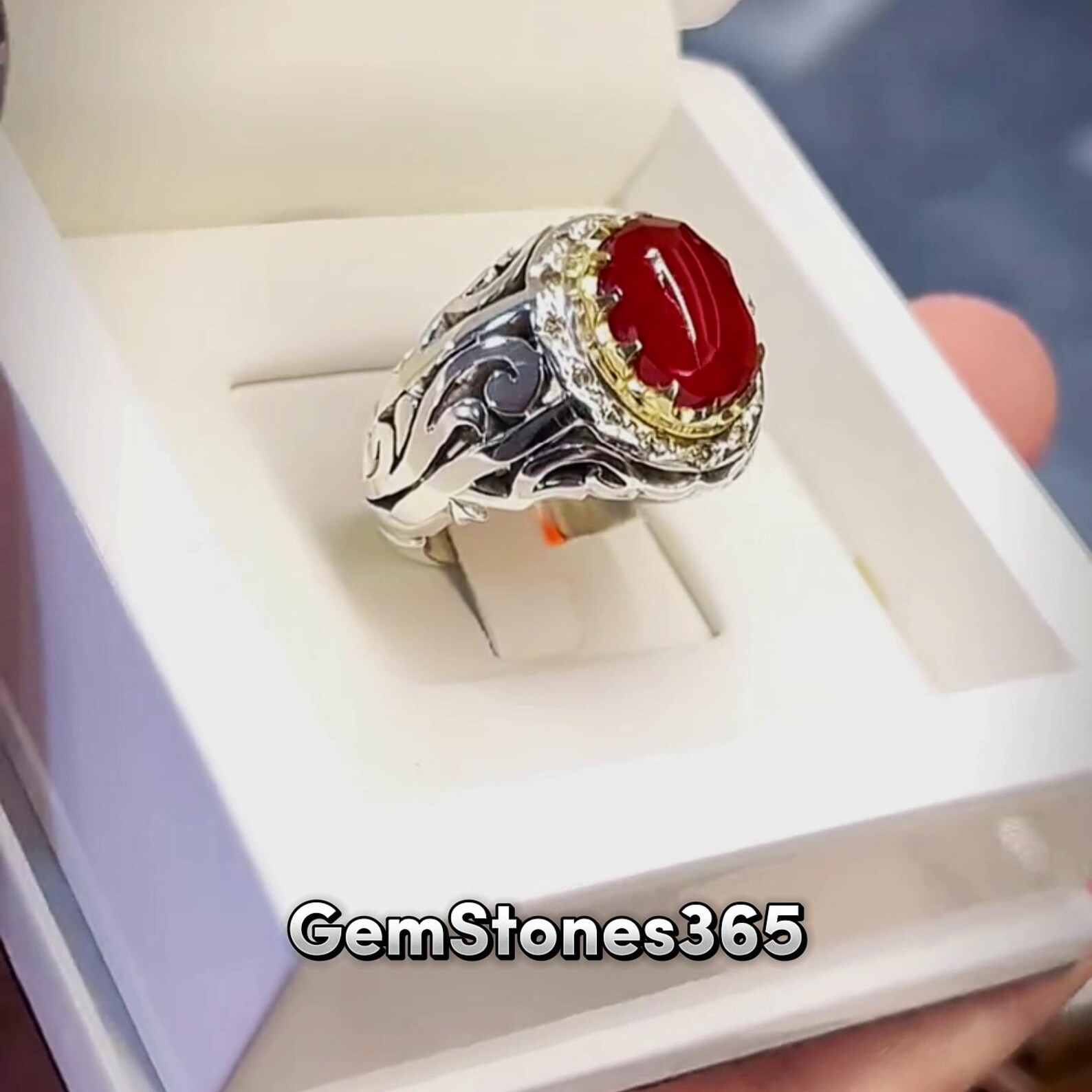 Beautiful Mens Red Ruby Yaqoot Ring Beautiful Yaqoot Ruby Gemstone Ring 925 Sterling Silver ...