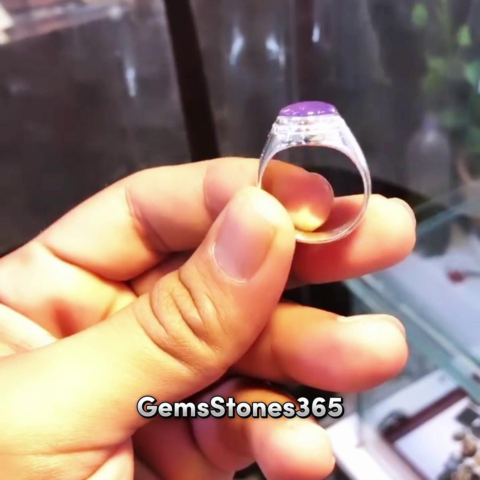 Original Purple Aqeeq Agate Ring 925 Sterling Silver Handmade Natural ...