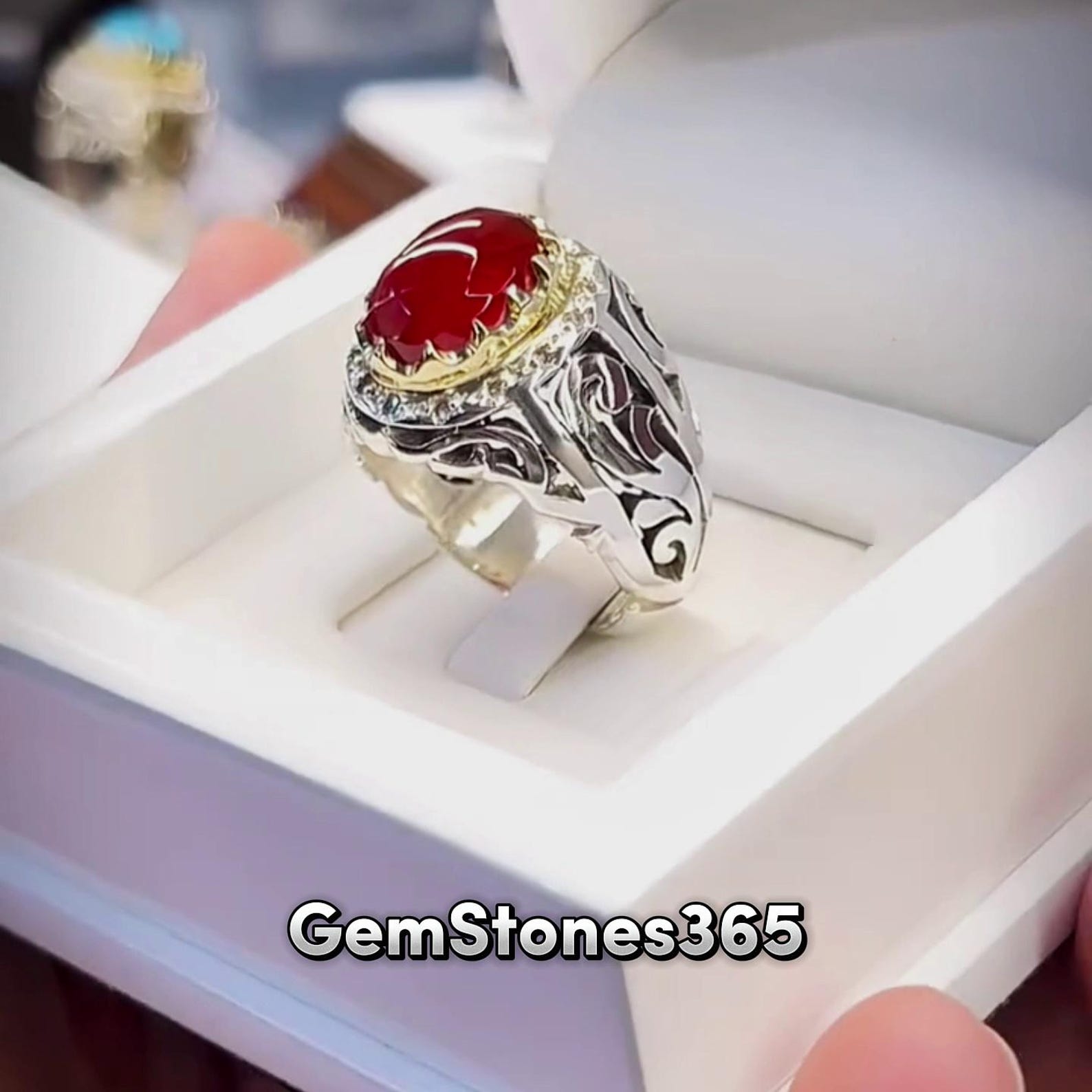 Beautiful Mens Red Ruby Yaqoot Ring Beautiful Yaqoot Ruby Gemstone Ring 925 Sterling Silver ...