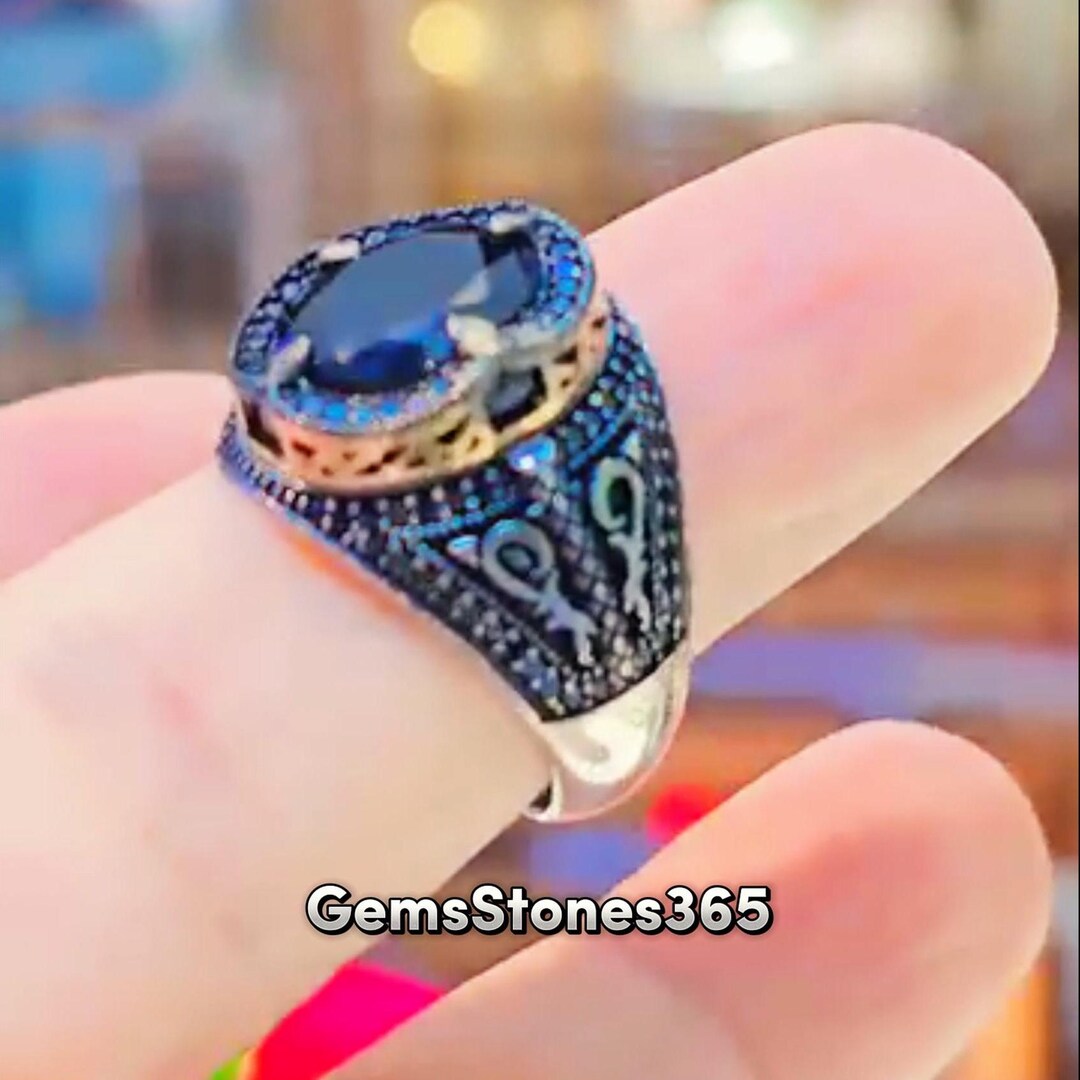 Beautiful Men Sapphire Stone Ring Beautiful Ring 925 Sterling Silver ...