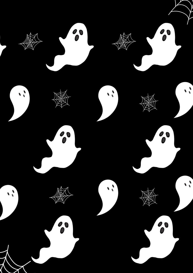 Spooky Ghost Halloween Printable | Cute Ghost and Spider Web Wall Art ...