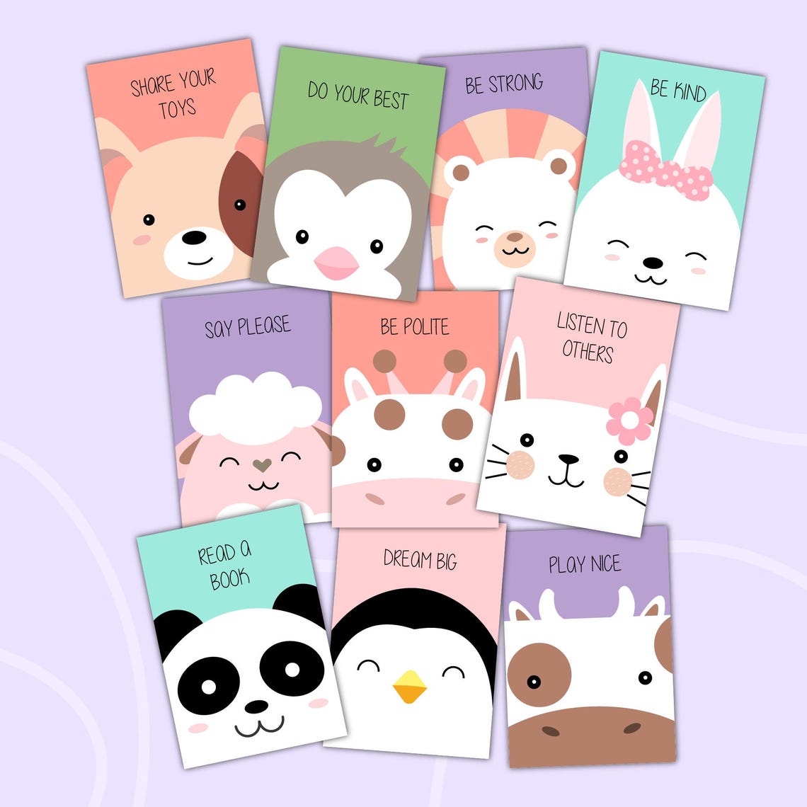 Printable Children's Positive Behavior Cards, Preschool Cards, Instant ...