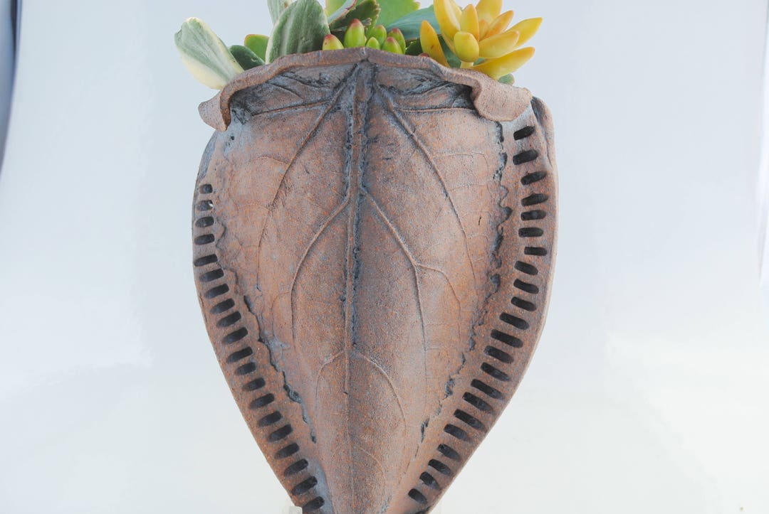 Ceramic Leaf Planter, Garden Wall Planter, Home Garden Decor - Etsy
